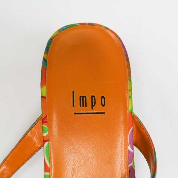 Impo | Shoes | Vintage 7s Impo Groovy Oring Orange Slip On Thong Kitten ...